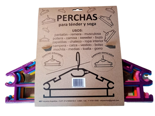 MB Perchas plasticas para tender y soga
